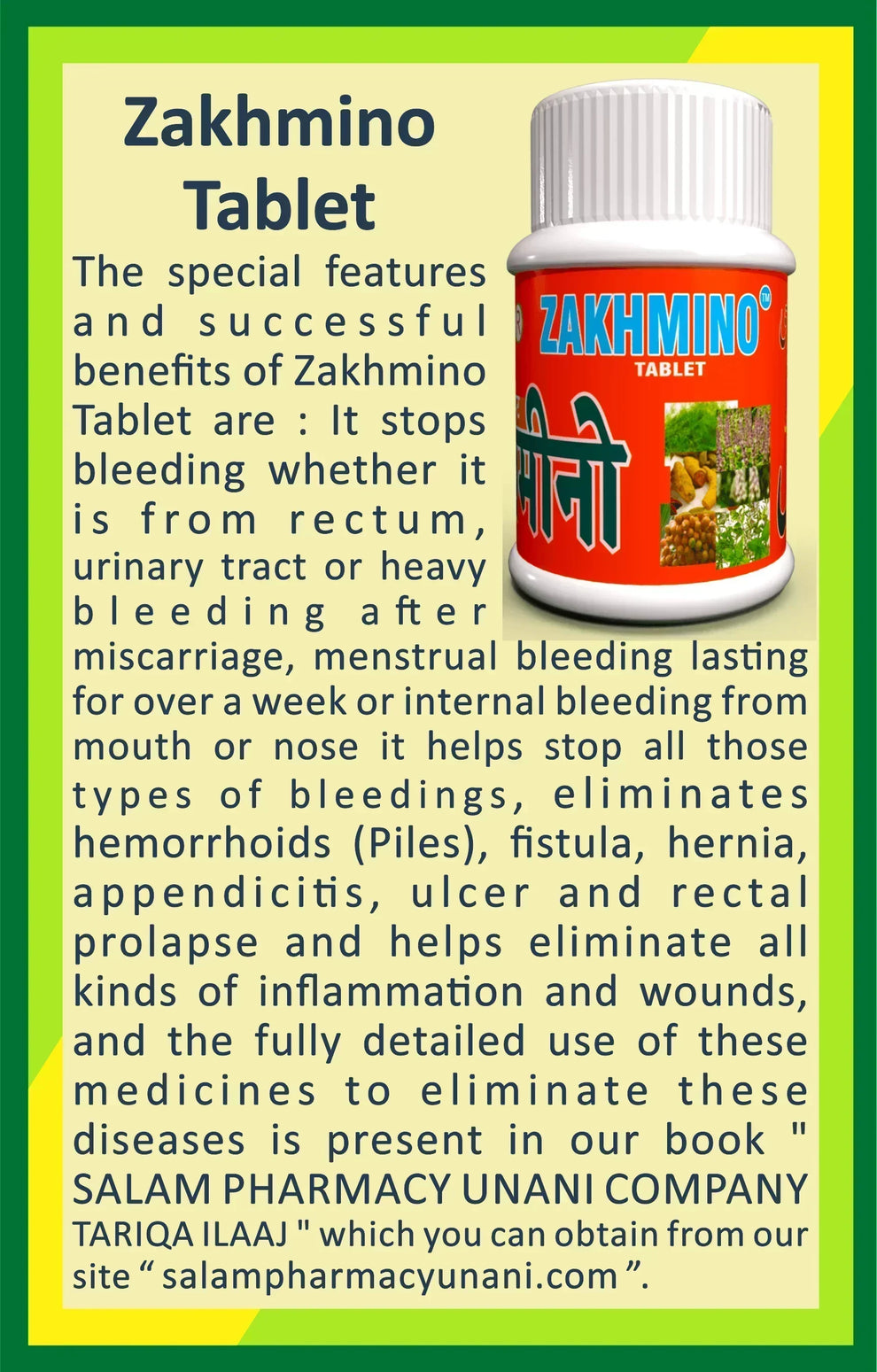 Zakhmino 30 Tablet: Stops bleeding from the rectum, urinary tract, post ...